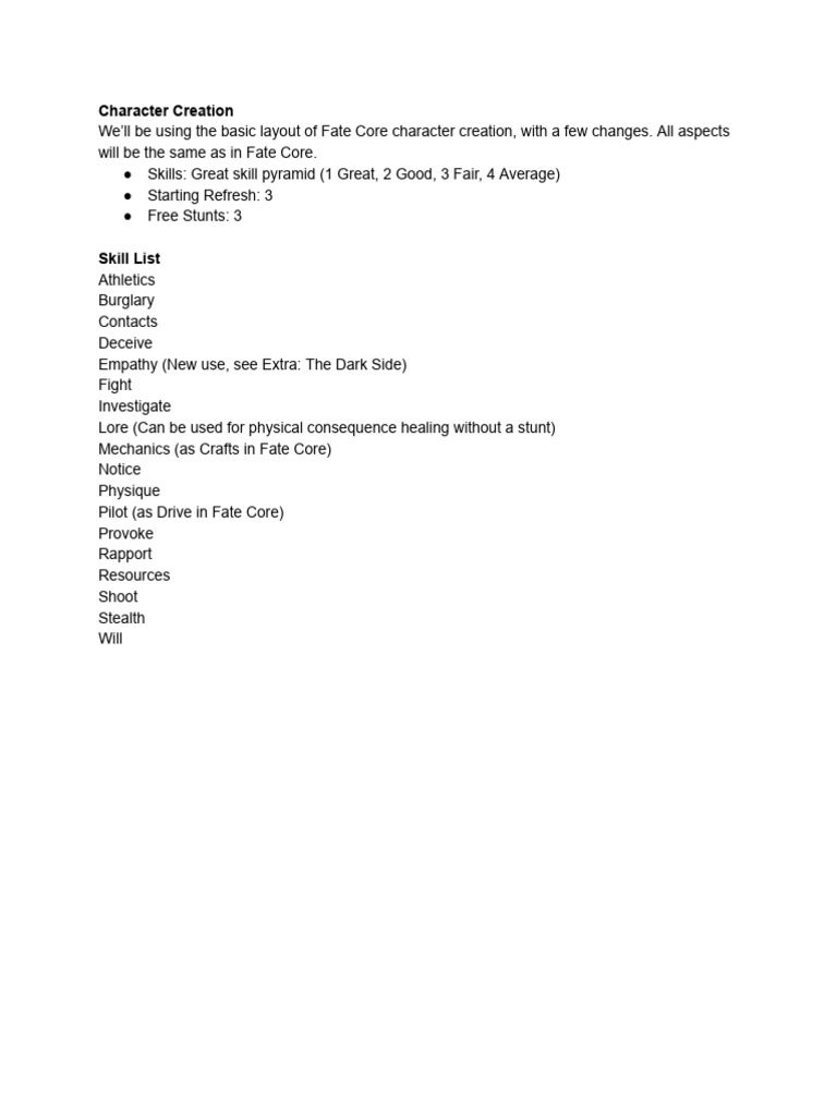 Star Wars Fate - House Rules | PDF | Teaching Methods & Materials | History