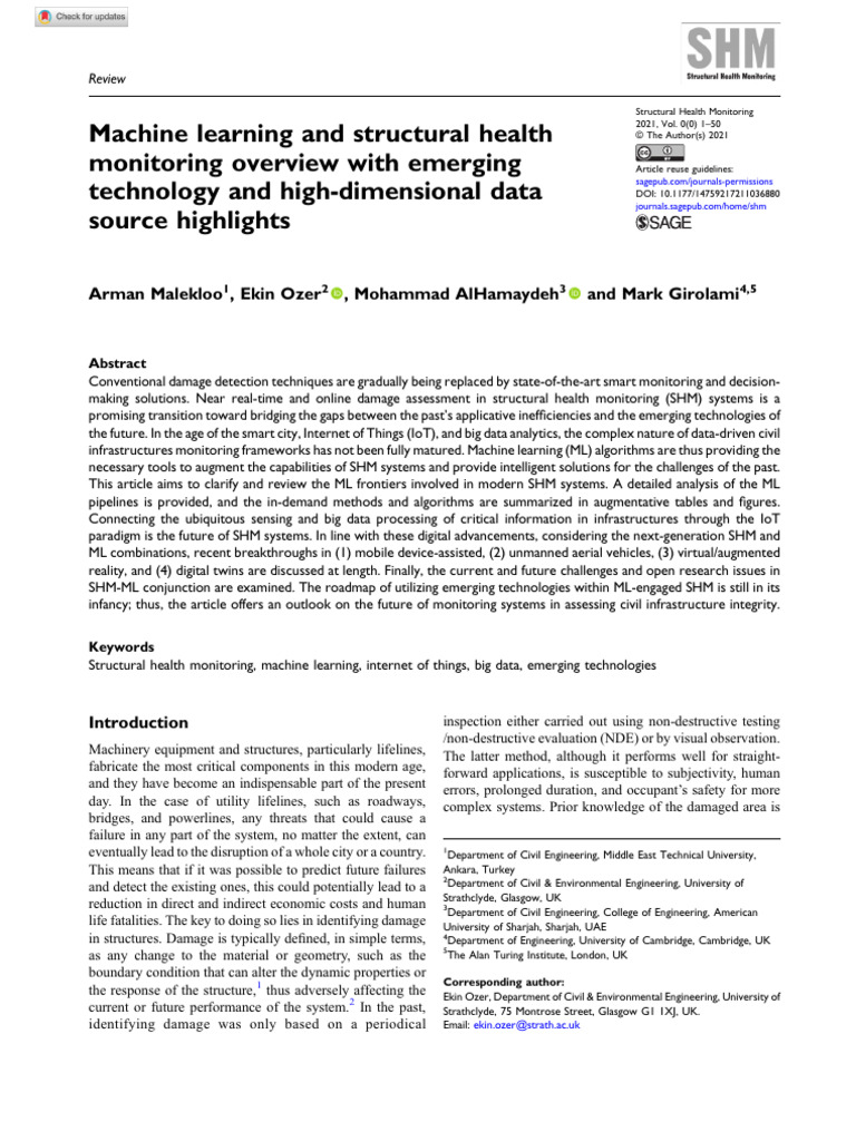 Machine learning and structural health monitoring overview with emerging technology and high ...