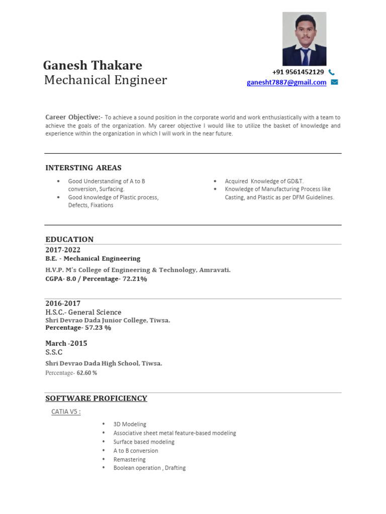 Ganesh Thakare Resume | PDF | Engineering