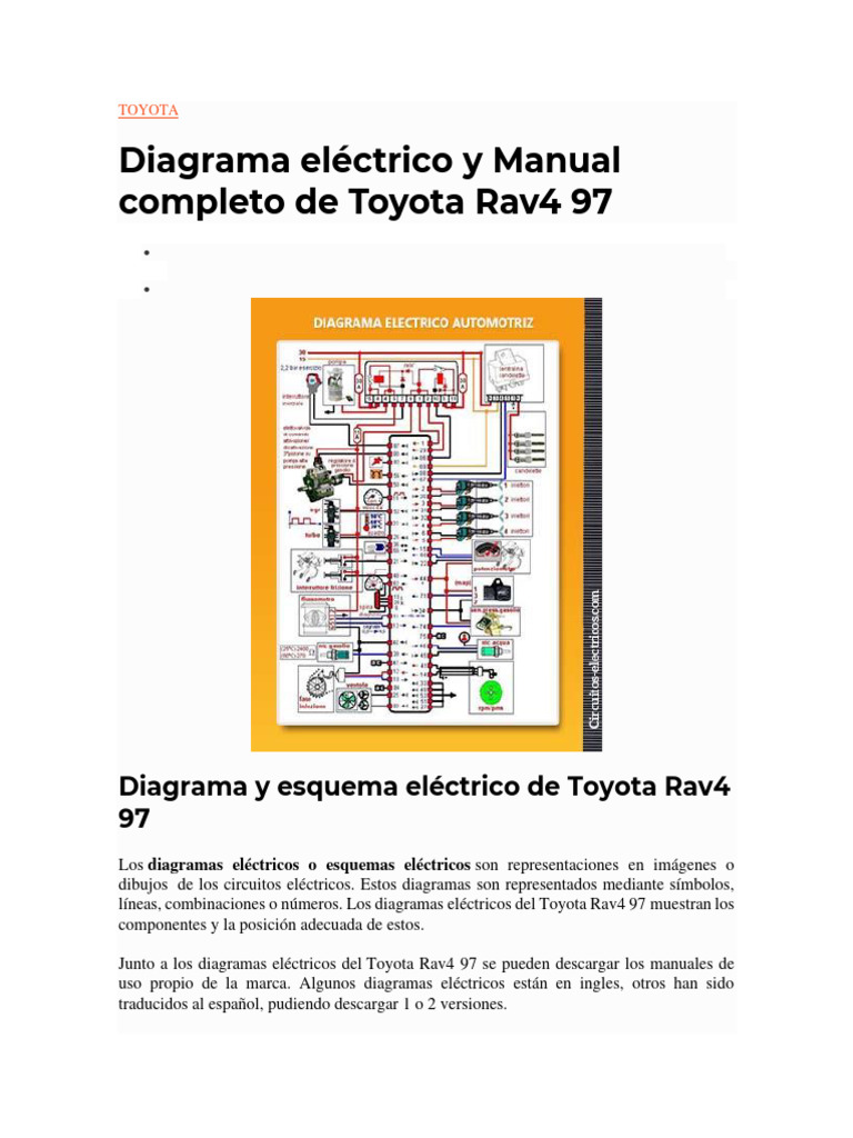Manual Toyota Rav4 Diagrama De Fusibles Rav4