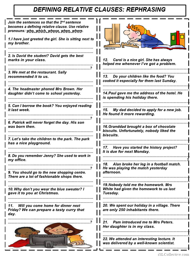 Defining Relative Clauses Rephrasing 2 | PDF