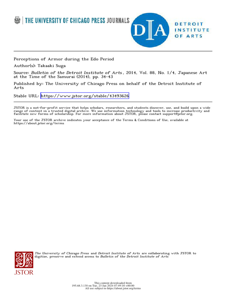 Suga PerceptionsArmorEdo 2014 | PDF | Samurai | Feudal Japan