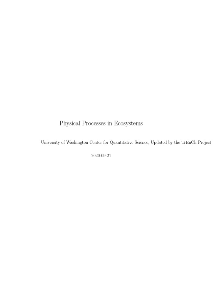 Book - Physical Processes in Ecosystems | PDF | Integral | Heat Transfer