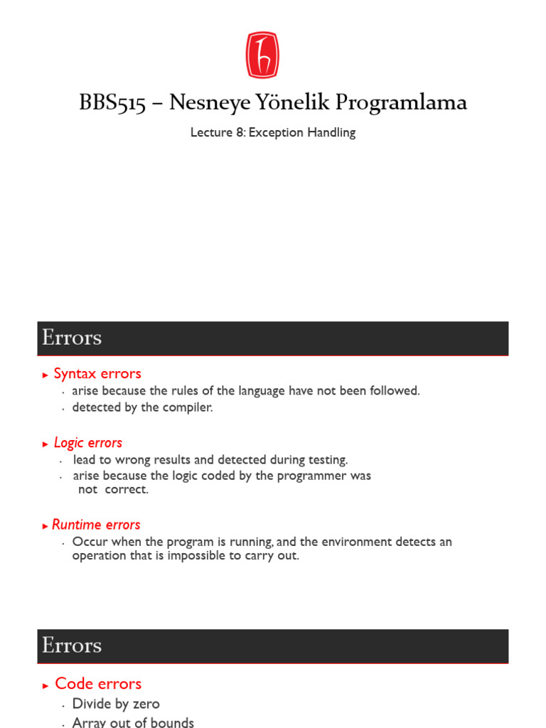 8.ders - İstisnai Durumlar | PDF | Inheritance (Object Oriented ...