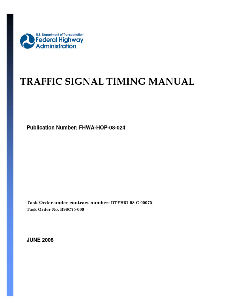 Traffic Signal Timing Manual Pdf Traffic Transportation Engineering