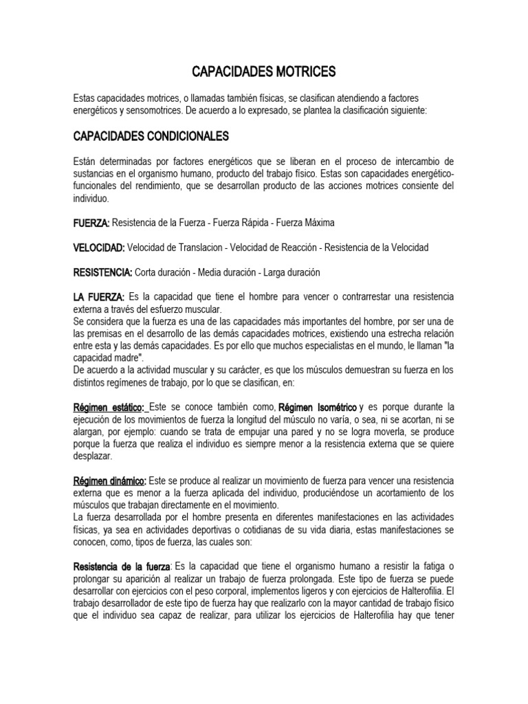 Capacidades Motrices | PDF | Músculo esquelético | Aprendizaje