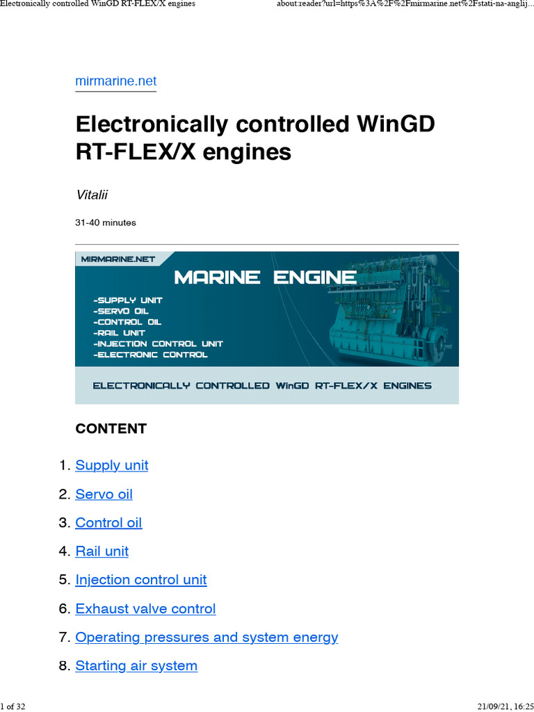 Electronically Controlled WinGD RT-FLEX - X Engines | PDF | Pump | Fuel ...