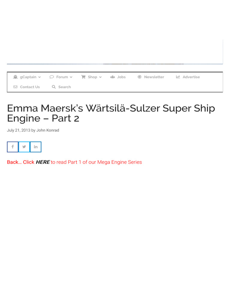 Emma Maersk's Super Ship Engine Insights | PDF | Engines | Ships
