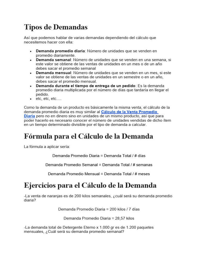 Tipos de Demandas | PDF | Marketing | Utilidad