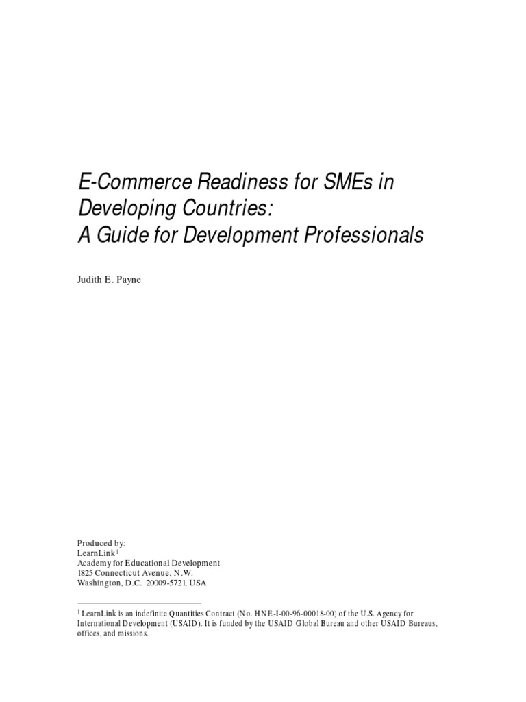 Ecommerce - Readiness For SMEs in Developing Countries | PDF | E Commerce | Business Economics
