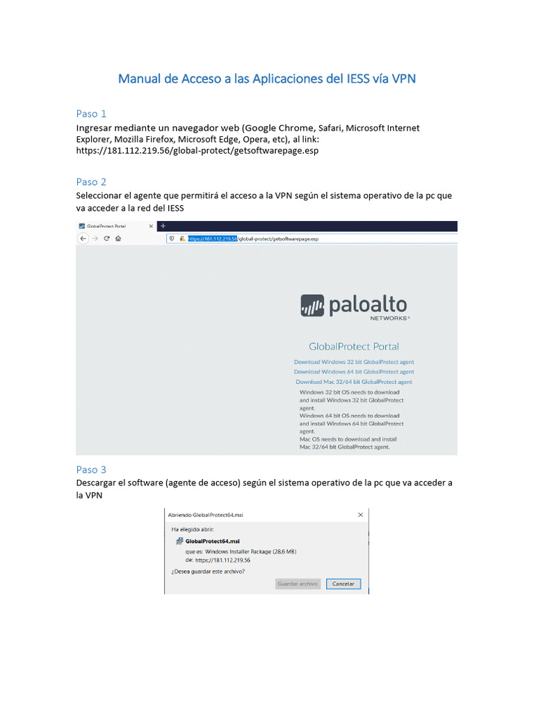 Manual de Usuarios para Acceso VPN | PDF