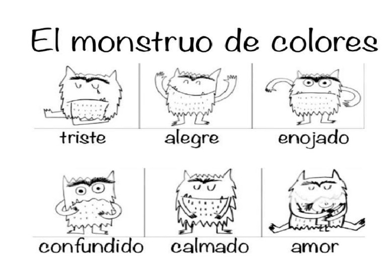 El monstruo de los colores Colorear | PDF
