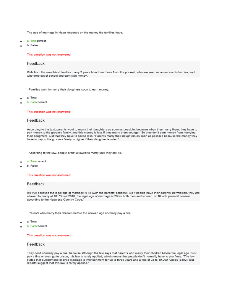 Answers Nepal | PDF | Child Marriage | Marriage