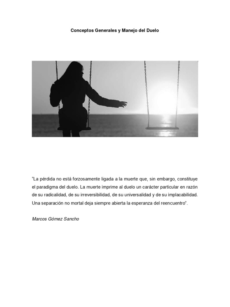 Conceptos Manejo Del Duelo | PDF | Dolor | Adultos