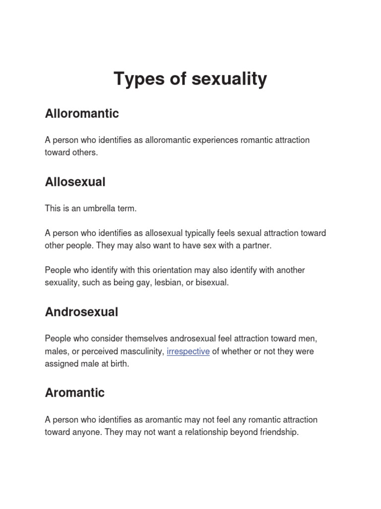 Prelim Types of Sexuality | PDF | LGBTQIA+ Studies | Lgbt