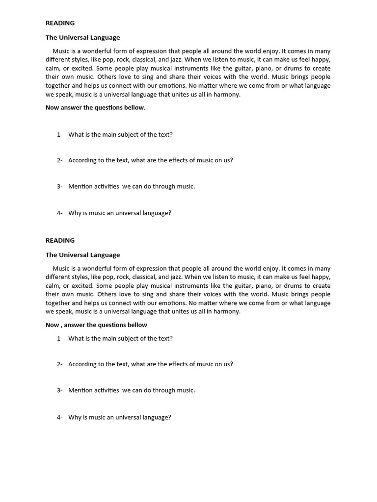 Music: The Universal Language | PDF