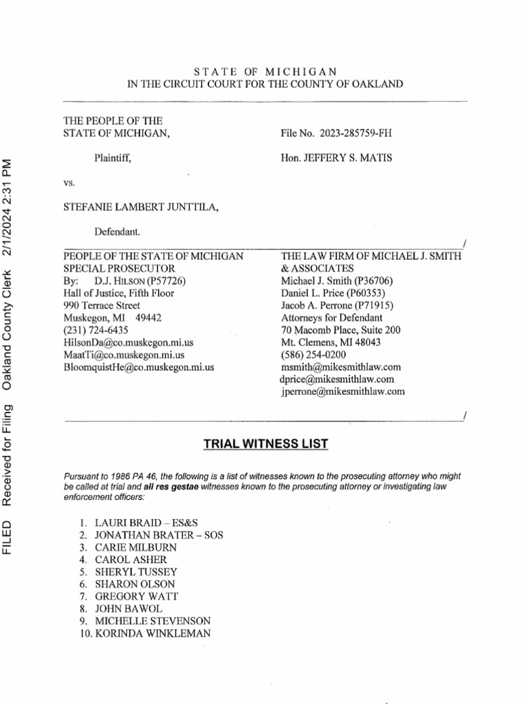 Witness List | PDF