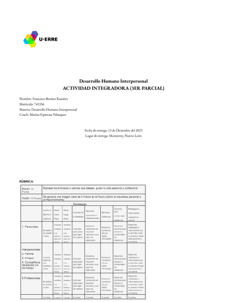 M3 Act. 7 Proyecto Plan de Desarrollo Personal y Profesional - 745336 - Francisco Benítez ...