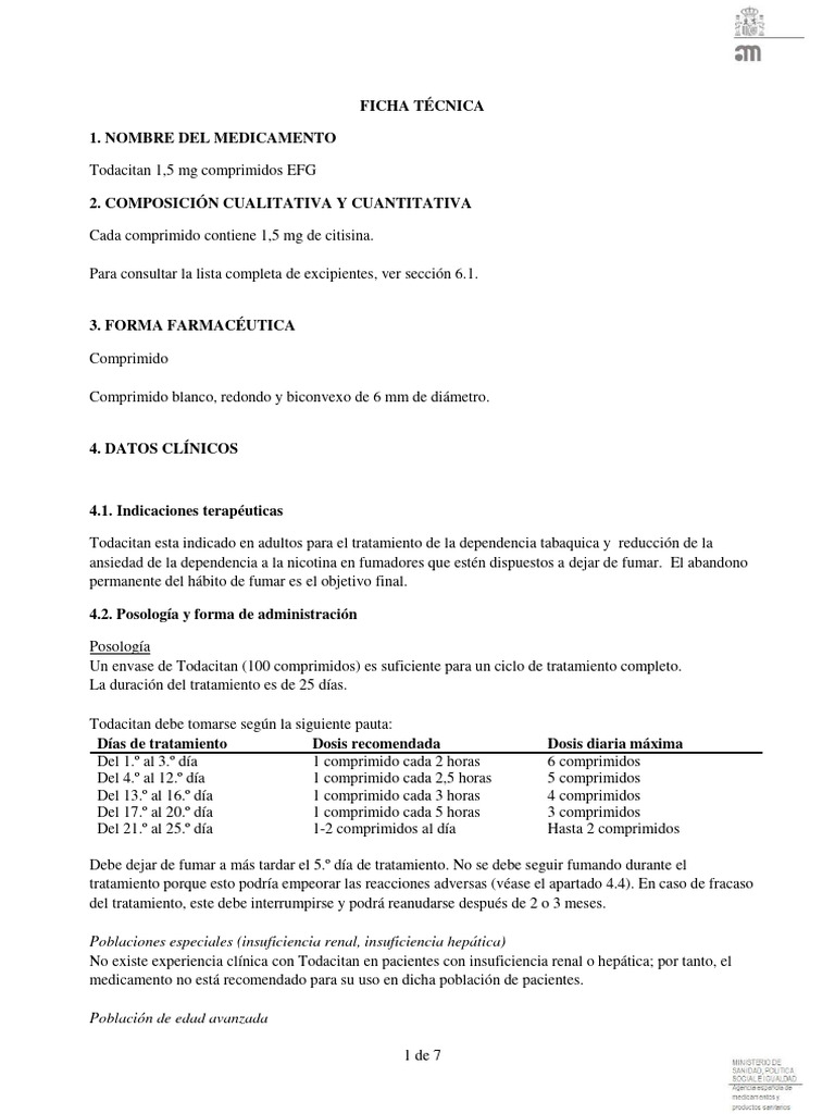 Prospecto Todacitan | PDF | Medicamentos con receta | Control de la natalidad
