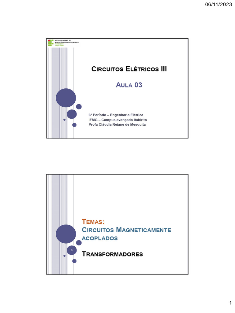 Circuitos Acoplados e Transformadores | PDF | Transformador | Impedância elétrica