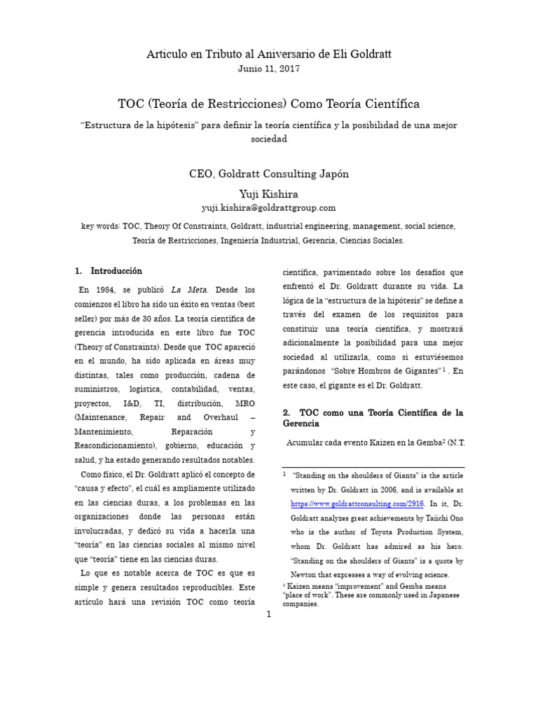TOC As Scientific Theory - Structure of Hypothesis - 5 ESP | PDF ...