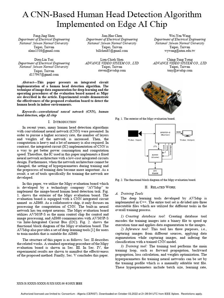 A CNN-Based Human Head Detection Algorithm Implemented On Edge AI Chip ...