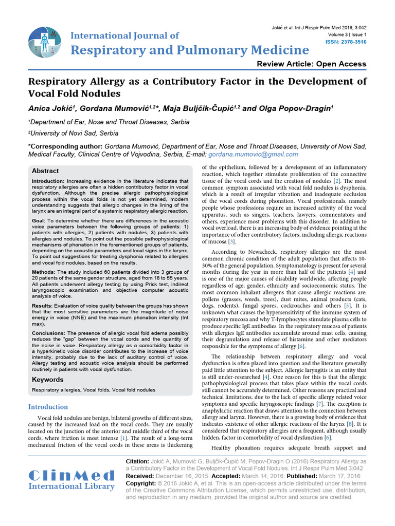 Articlesijrpminternational Journal of Respiratory and Pulmonary ...