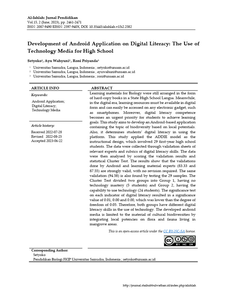 Artikel Sinta 2 Al Islah | PDF | Application Software | Android (Operating System)