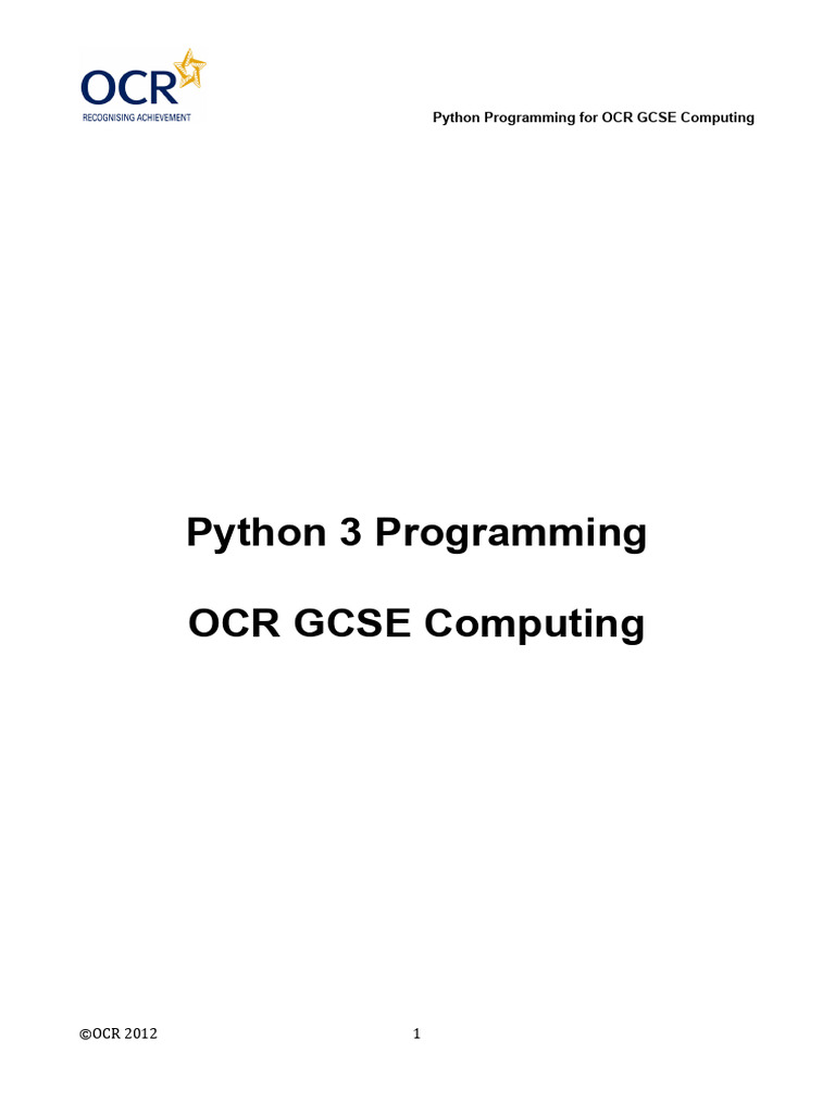 Silo.tips Python 3 Programming Ocr Gcse Computing | PDF | Data Type ... Silo.tips Python 3 Programming Ocr Gcse Computing | PDF | Data Type ...