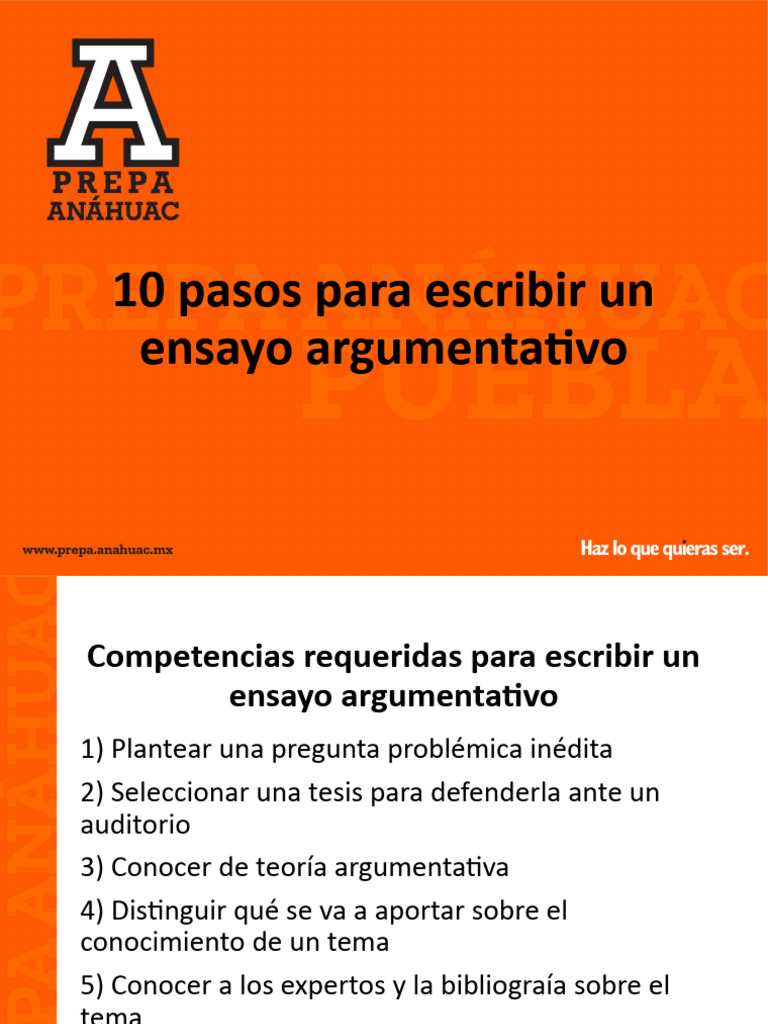 10 Pasos para Escribir Un Ensayo Argumentativo | Descargar gratis PDF ...