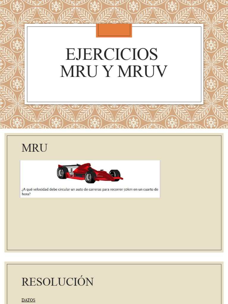 Ejercicios Mru y Mruv | PDF
