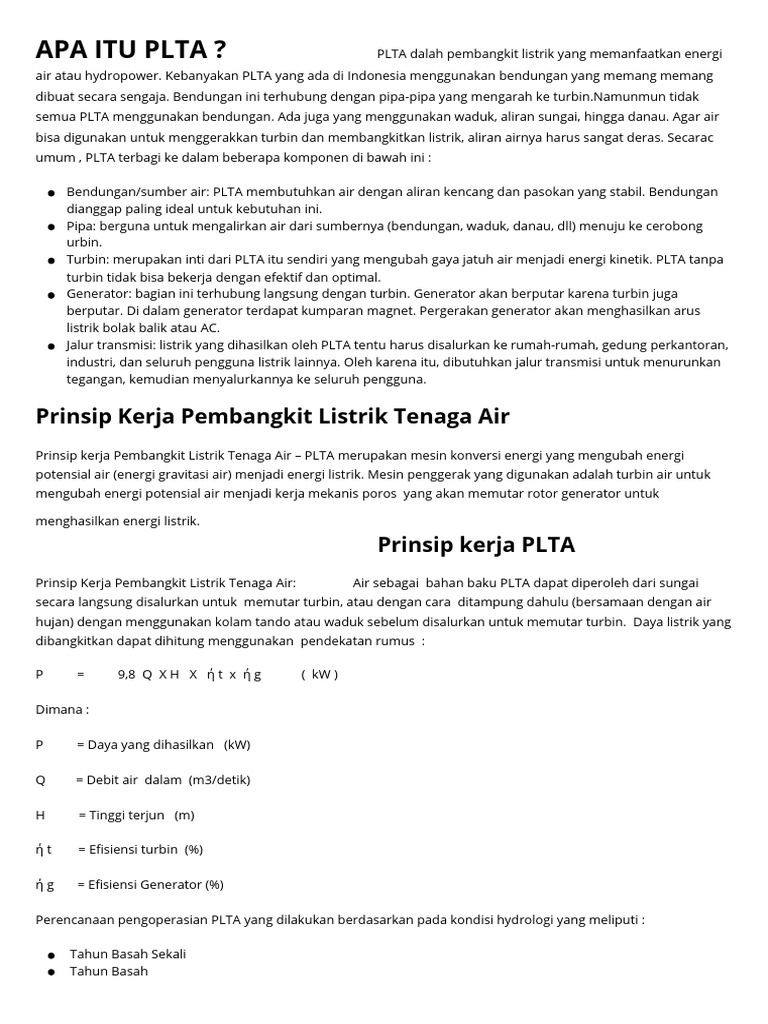 PLTA Adalah Pembangkit Listrik Yang Memanfaatkan Energi Air Atau Hydropower - 20240127 - 065103 ...