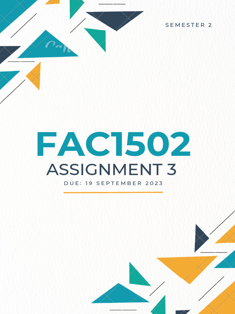 FAC1502 Assignment 3 Semester 2 2023 | PDF | Debits And Credits ...