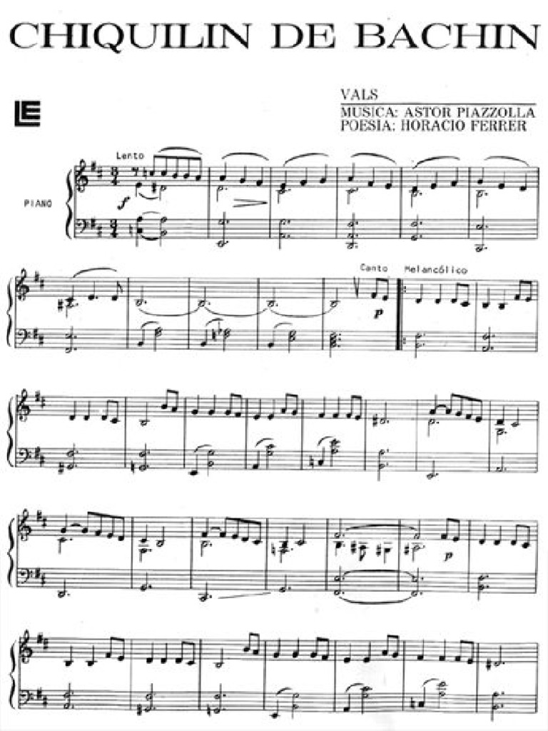 Astor Piazzolla Shiquilin de Bachin | PDF
