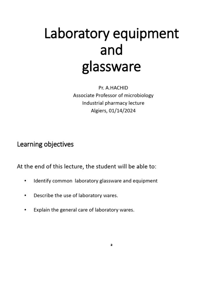 Laboratory Glassware and Equipment Guide | PDF | Volume | Chemistry