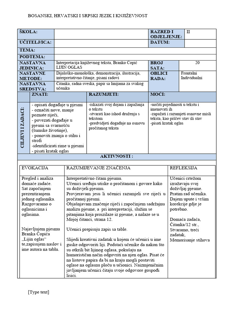 20 - Branko Ćopić - Lijin Oglas | PDF
