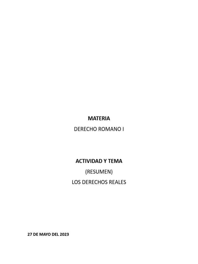 Los Derechos Reales - Compressed | PDF | Propiedad | Posesión (Ley)