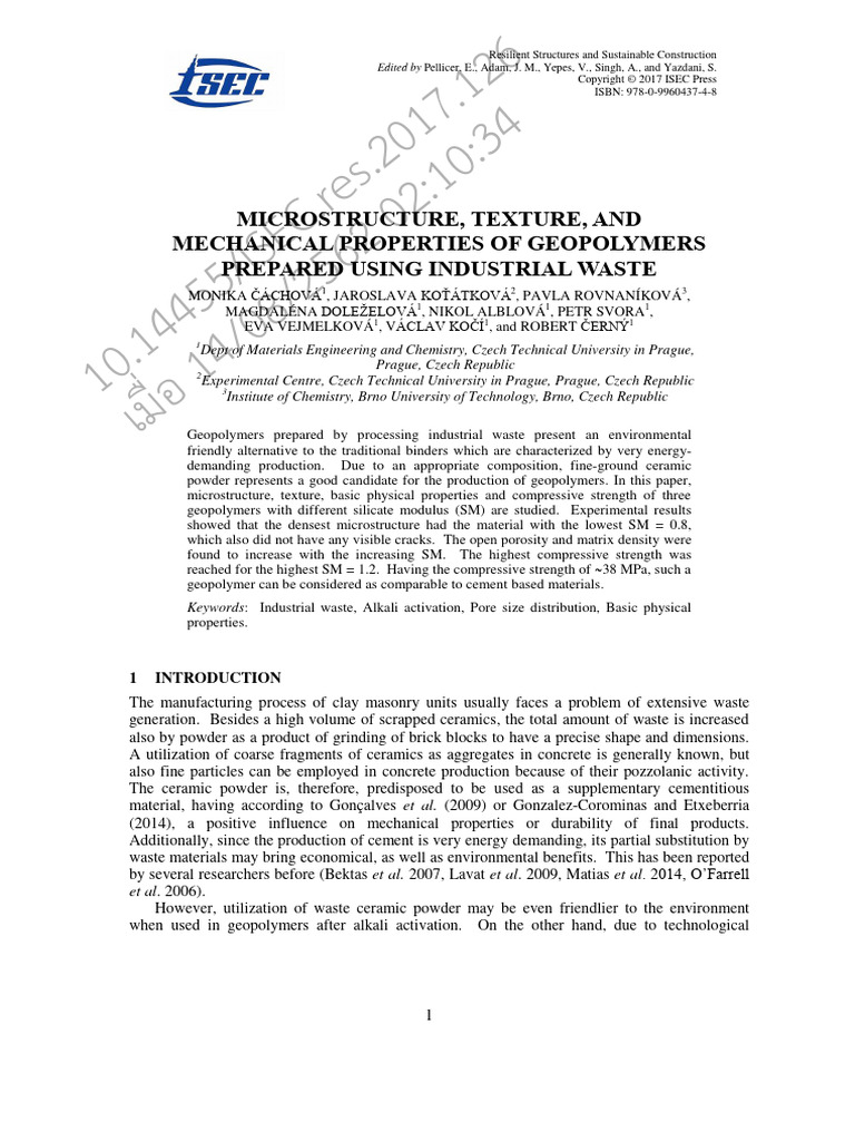 Microstructure, Texture and Mechanical Propertis of Geopolymers ...