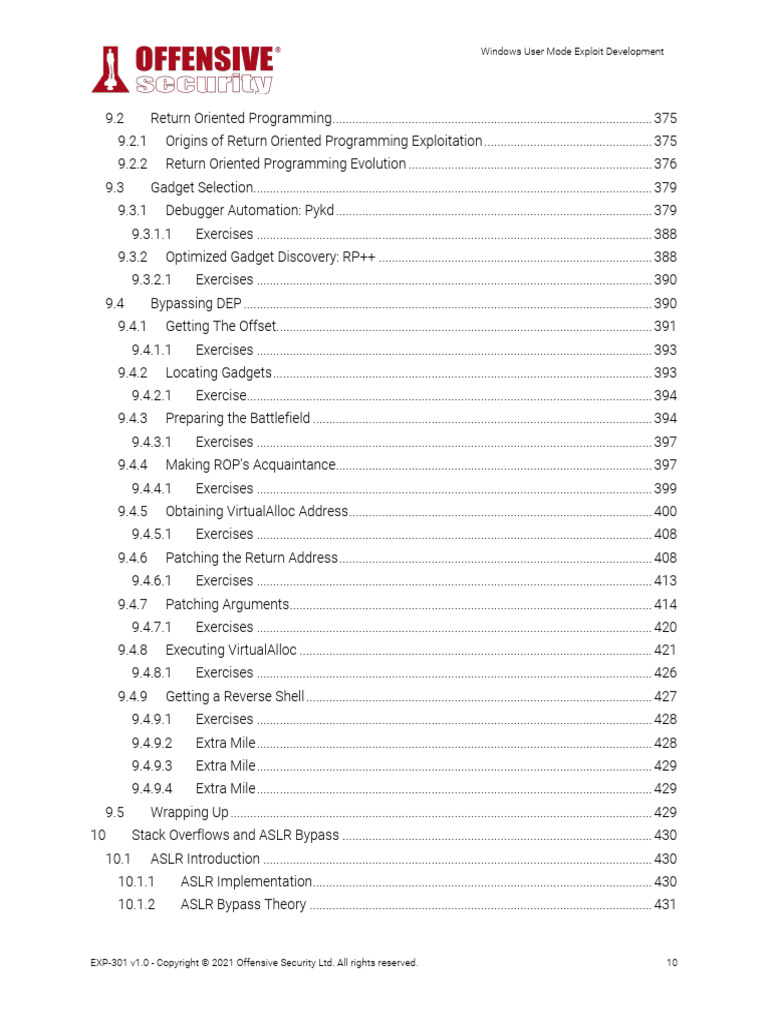 EXP-301 Windows User Mode Exploit Development | PDF | Pointer (Computer Programming) | Computer ...