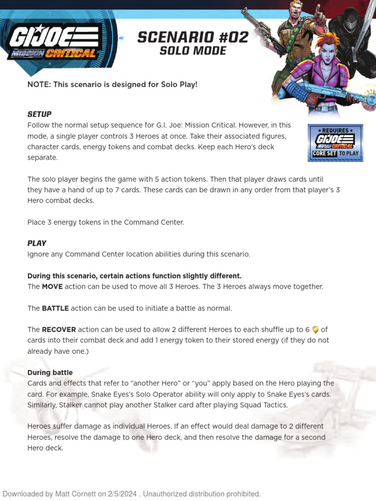 Scenario #02: Solo Mode | PDF | Gaming | Tabletop Games