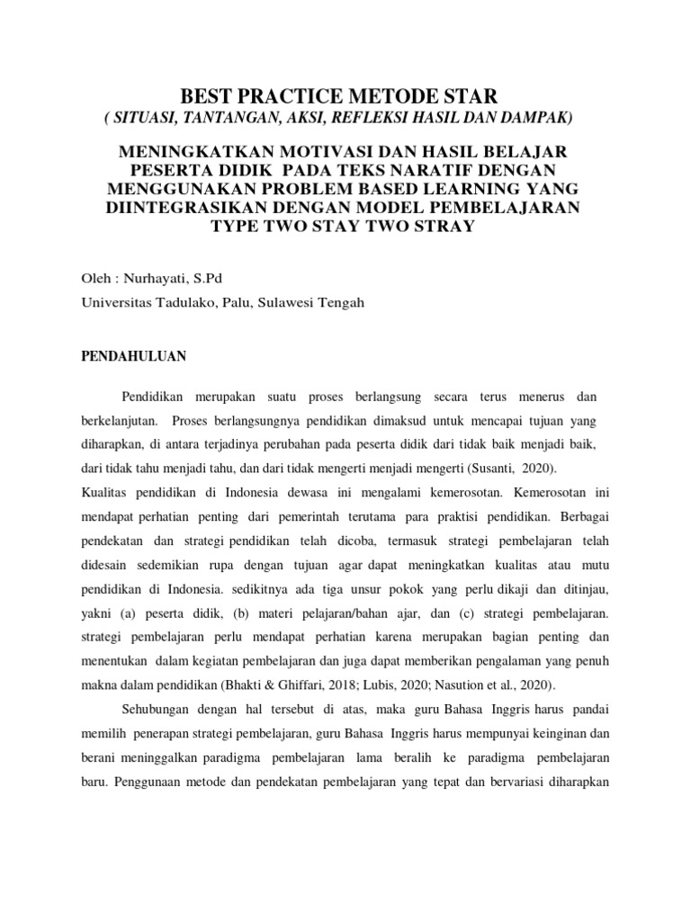 Best Practice Metode Star Nurhayati | PDF