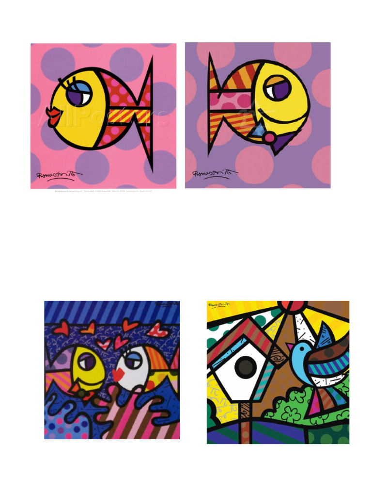 Romero Britto para Imprimir Colorido | PDF
