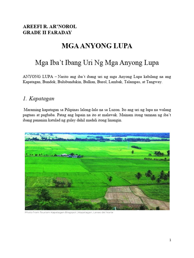 Anyong Lupa Areefi | PDF