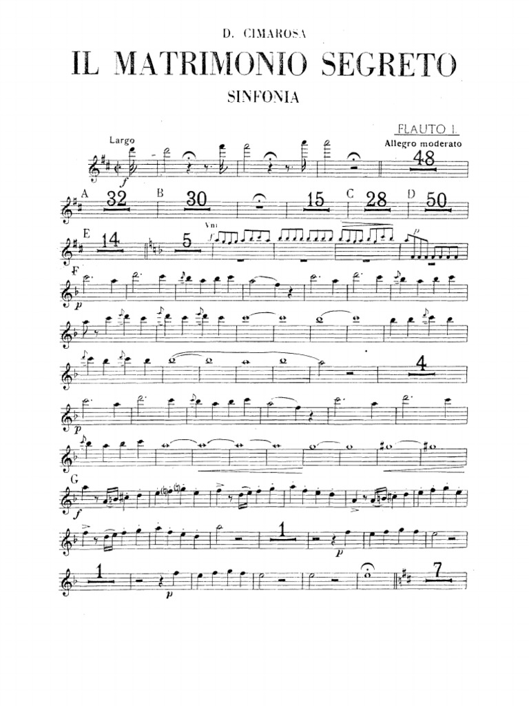 Cimarosa-Matrimonio - 01 Flute 1 | PDF