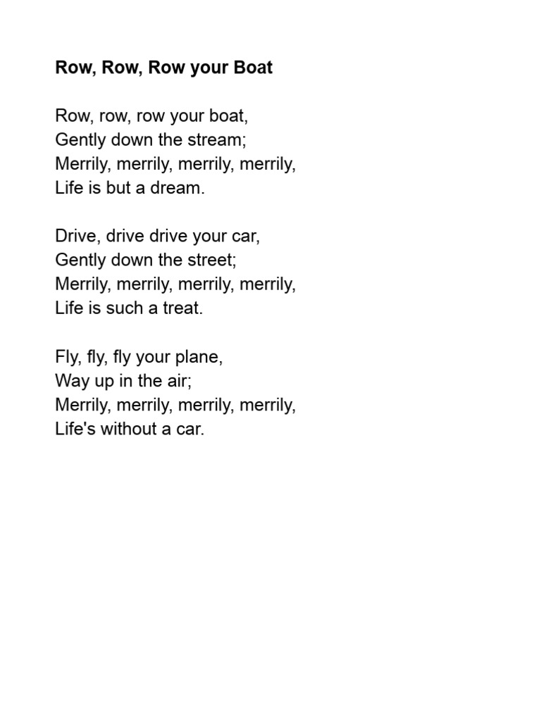 Row, Row, Row Your Boat | PDF