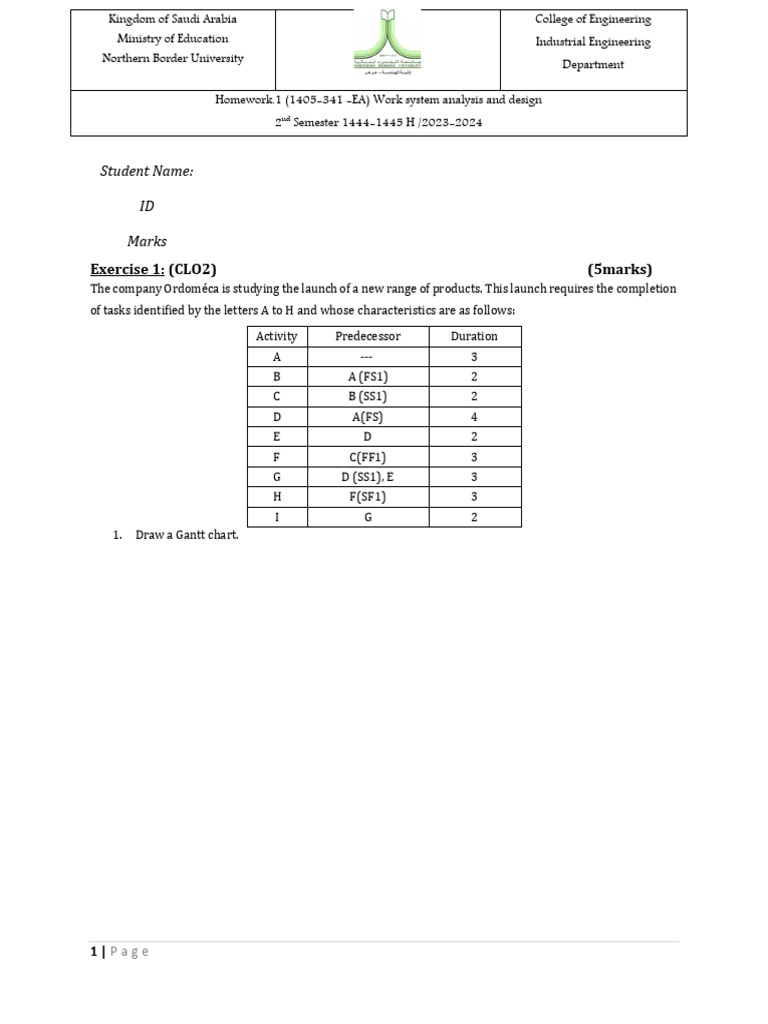 HW 1 1405-341 2nd Semester | PDF | Engineering | Applied Mathematics