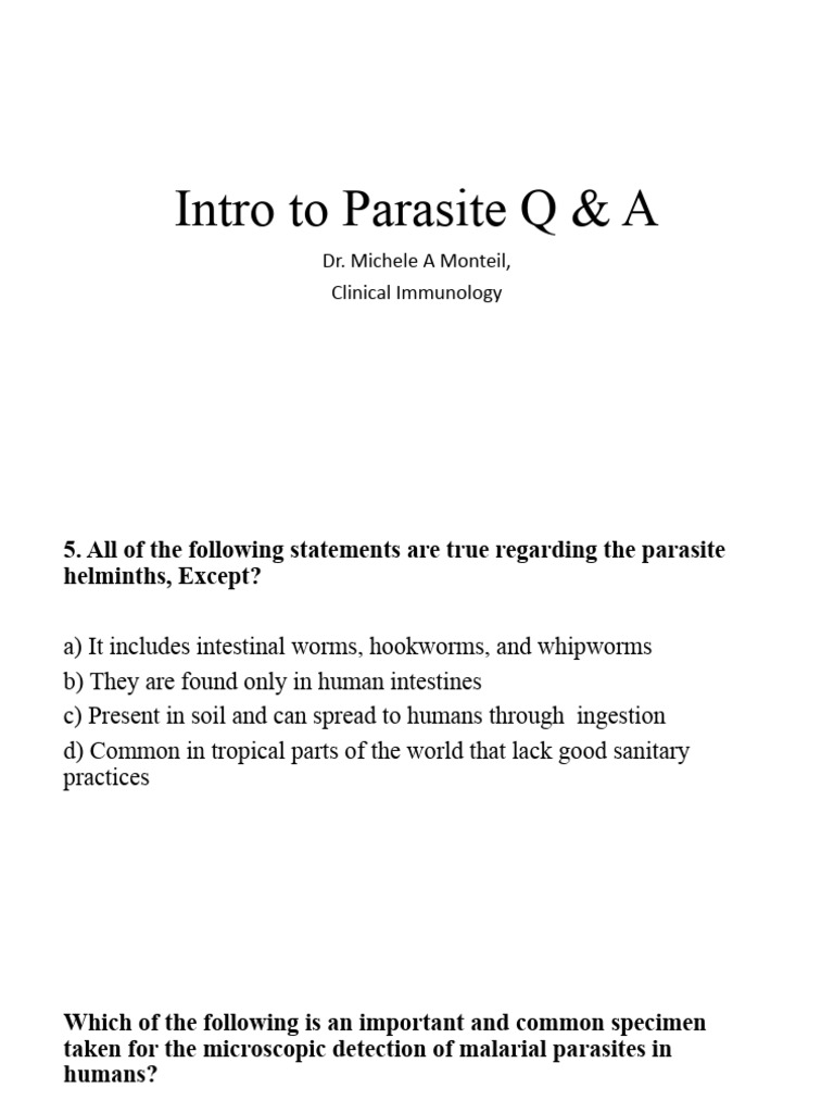 Parasite Q&A: Key Concepts Explained | PDF | Science & Mathematics