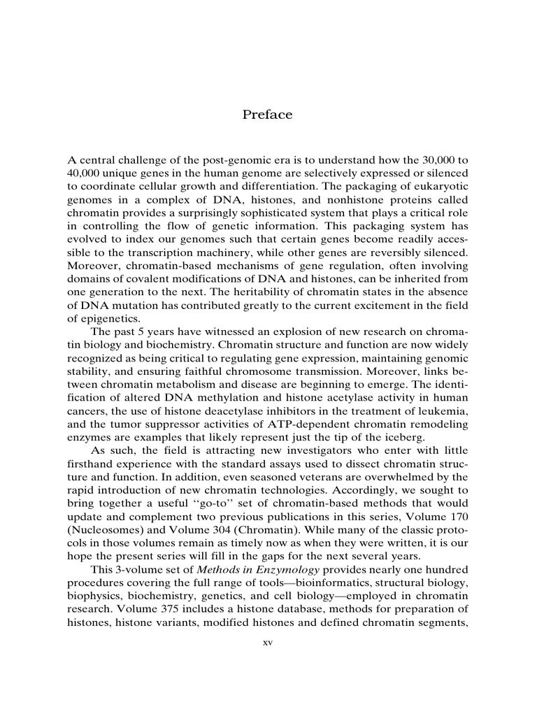 Methods in Enzymology Chromatin and Chromatin Remodeling Enzymes | PDF ...