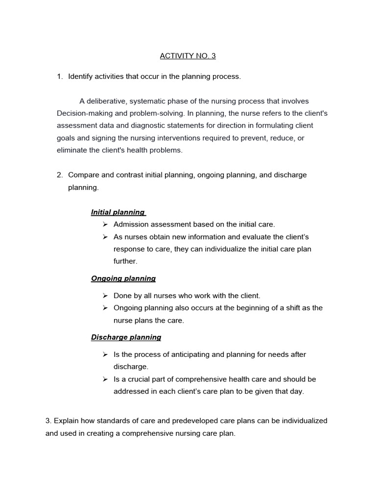 Funda Assignment No. 3 | PDF | Nursing | Goal