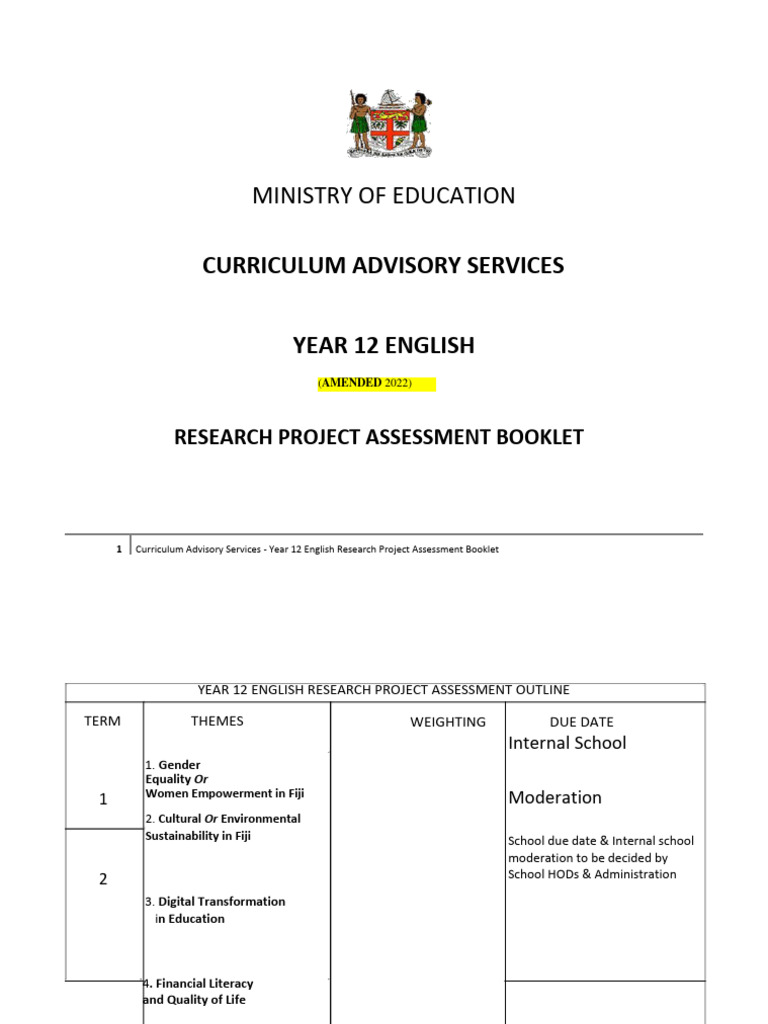 Year 12 English Research Project Guide | PDF | Sustainability ...